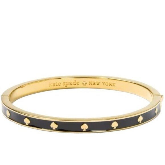kate spade | Jewelry | Kate Spade Spot The Spade Black Gold Enamel ...
